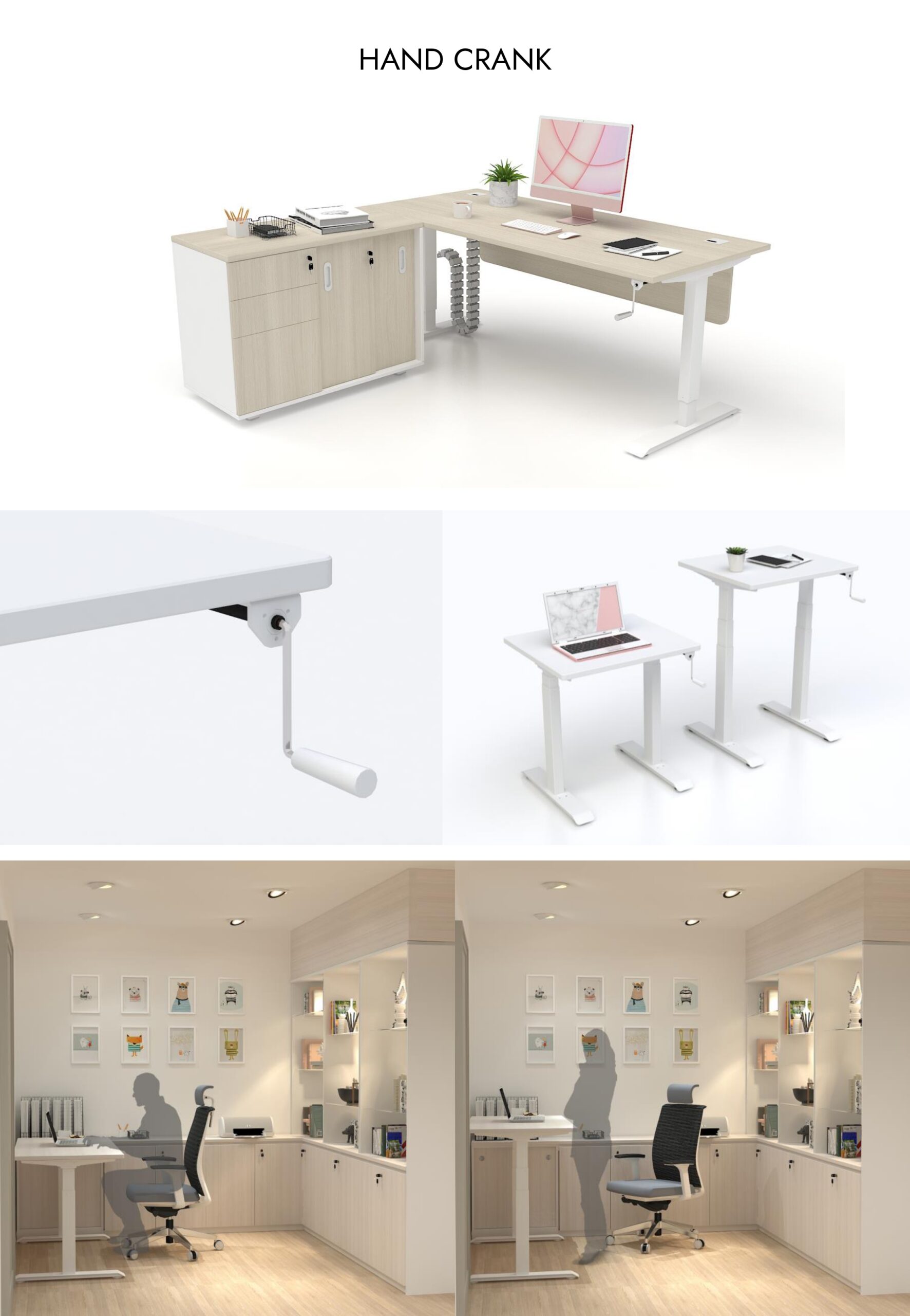 CRANK ADJUSTABLE TABLE - Furnitech